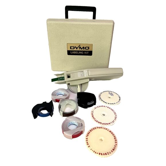 Dymo | Office | Vintage Dymo M6 Embossing Label Maker Case 6 Tapes 3 ...